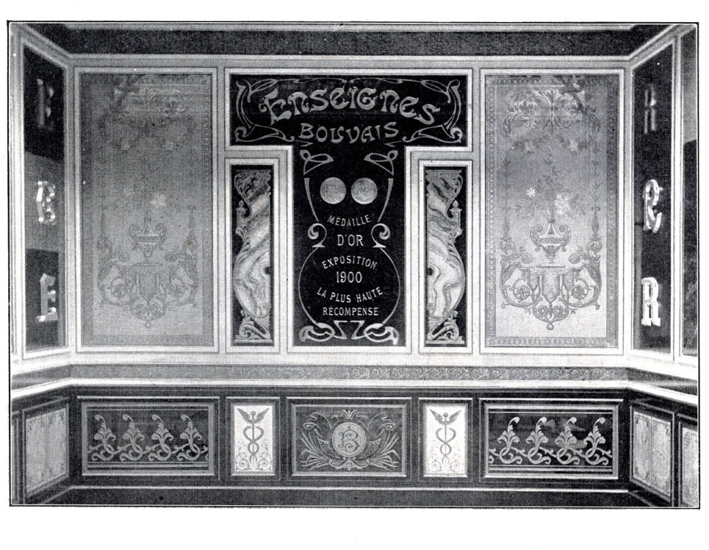 Glace décorative Bouvais Paris 1927