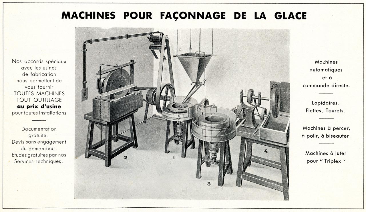 Anciennes machines de miroiteries